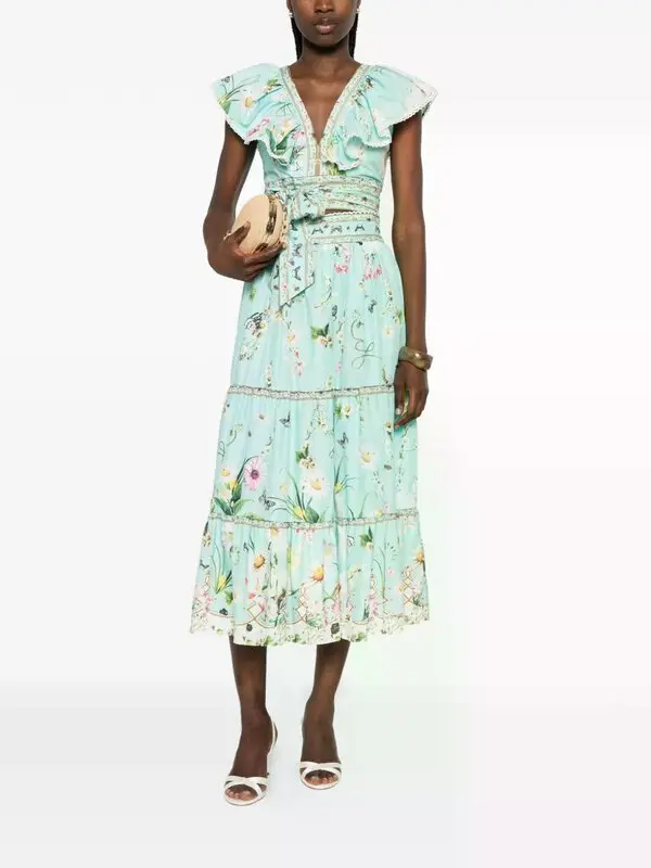 PAPER LACE Ruffled Floral Print Top