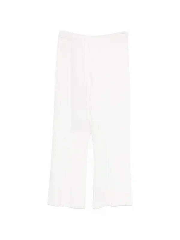 NEERA Cropped Elasticated Trousers - White