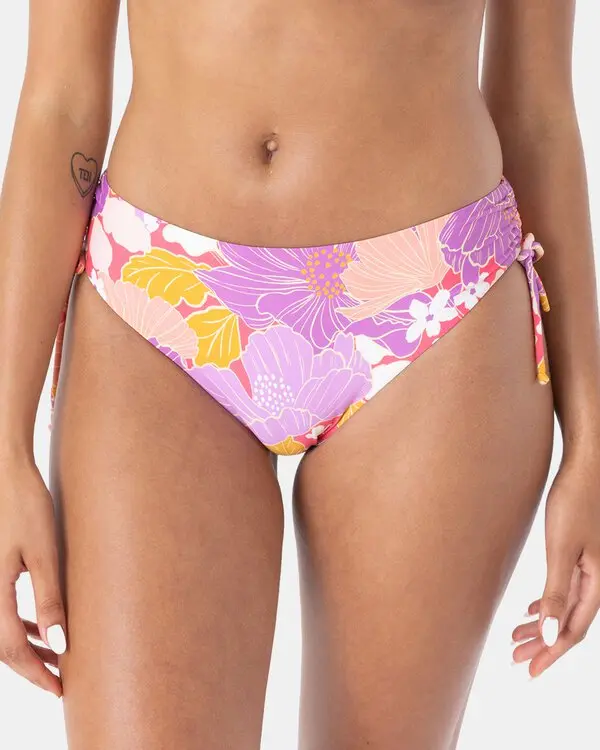 Roxy Bell Bottom Blooms Hipster Lace Full Bikini Bottom - Lilac Multi