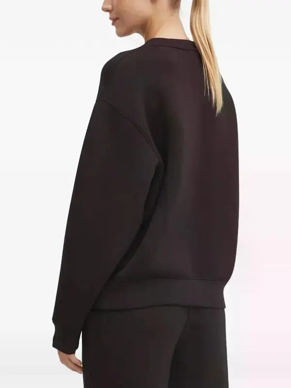 Guess Logo Embellished Crewneck Sweatshirt - Black