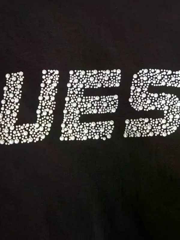 Guess Logo Embellished Crewneck Sweatshirt - Black