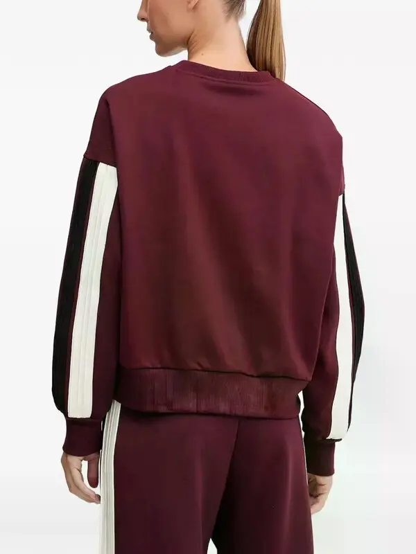 Guess Fabia Sweatshirt With Ribbed Trim And Stripe Detail - Red