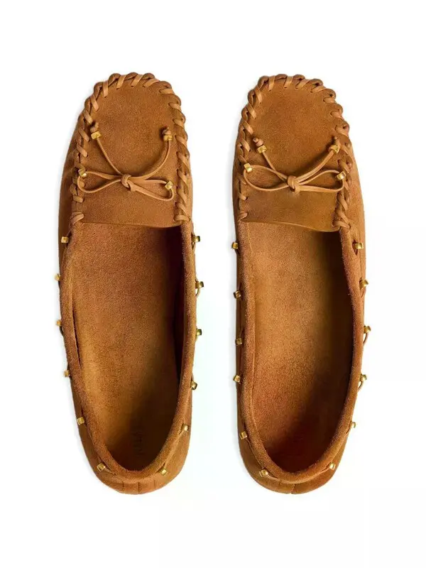 Khaite Milly Leather Loafers - Brown