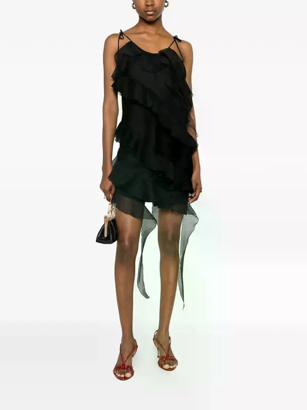 LES FILLES D'EVA Ruffled Mini Dress - Black