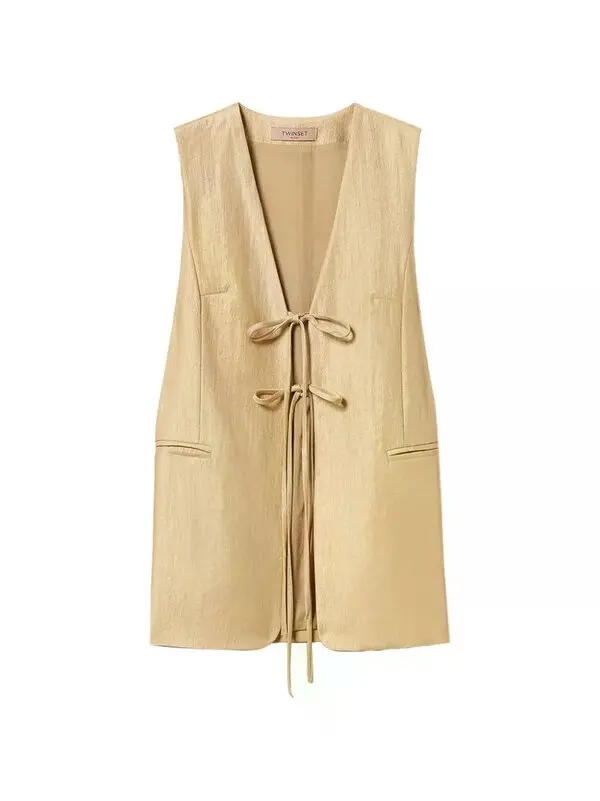TWINSET V-neck Blazer With Tie Fastening - Neutrals