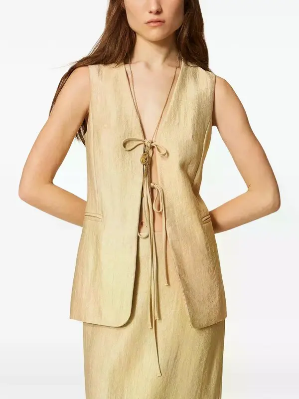 TWINSET V-neck Blazer With Tie Fastening - Neutrals