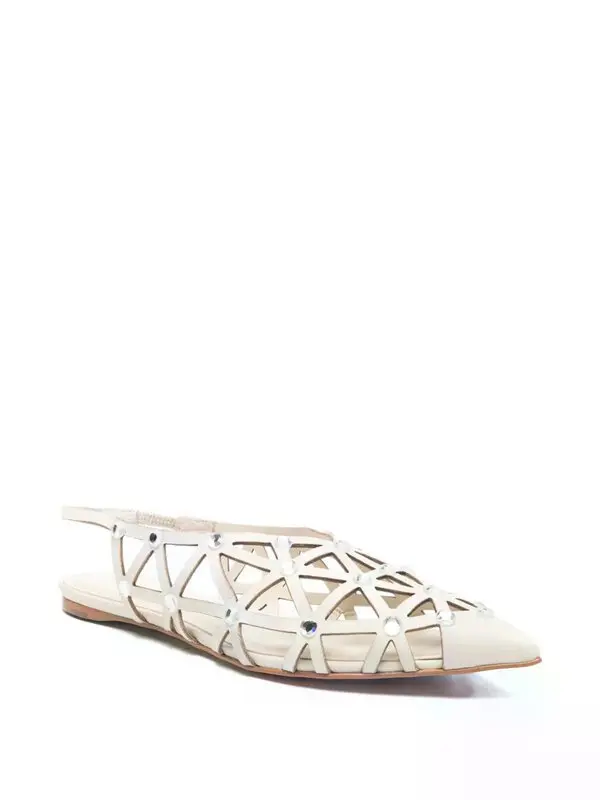 ANDREA CARRANO Embellished Ballet Flats - Neutrals