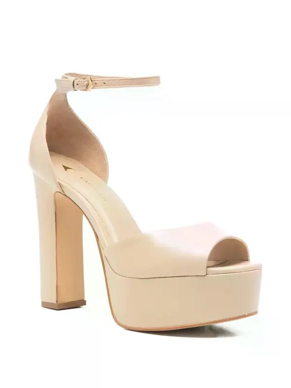 ANDREA CARRANO Buckle Platform Sandals - Neutrals
