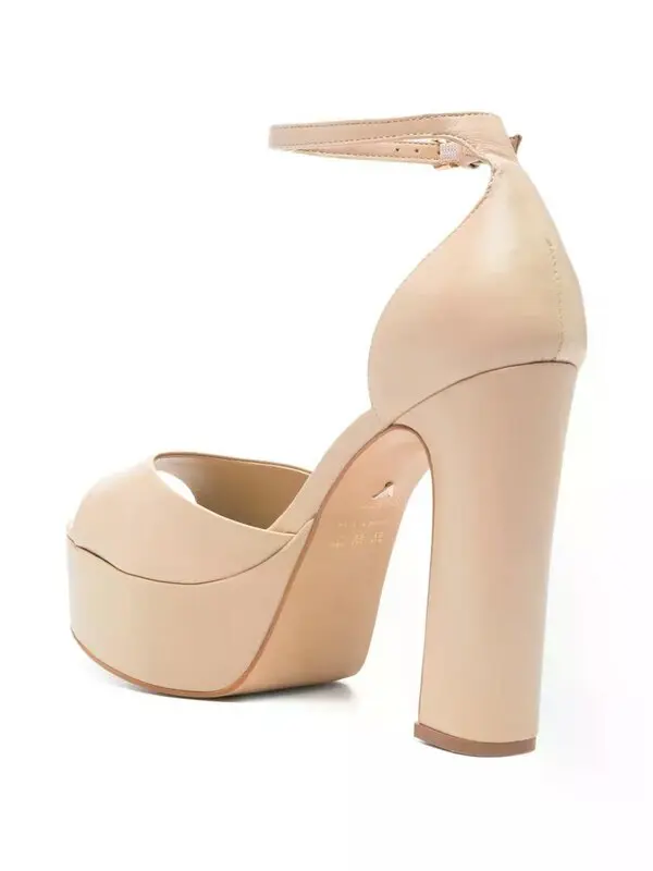 ANDREA CARRANO Buckle Platform Sandals - Neutrals