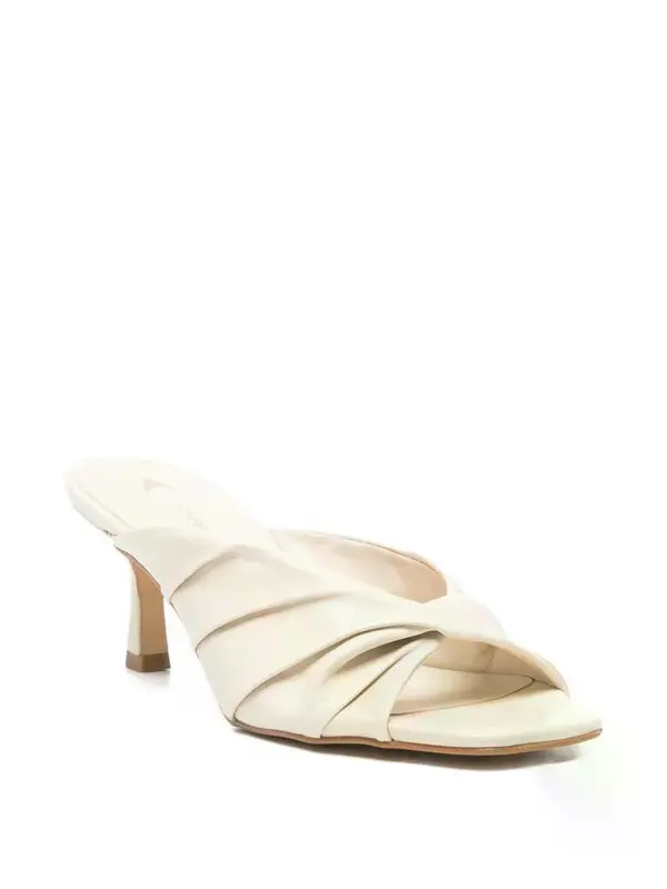 ANDREA CARRANO Twisted-strap Mules - Neutrals