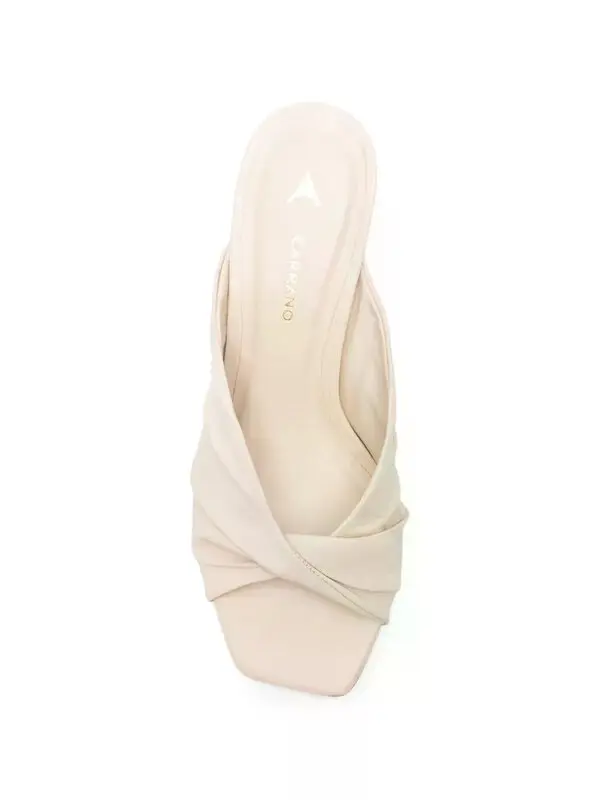 ANDREA CARRANO Twisted-strap Mules - Neutrals
