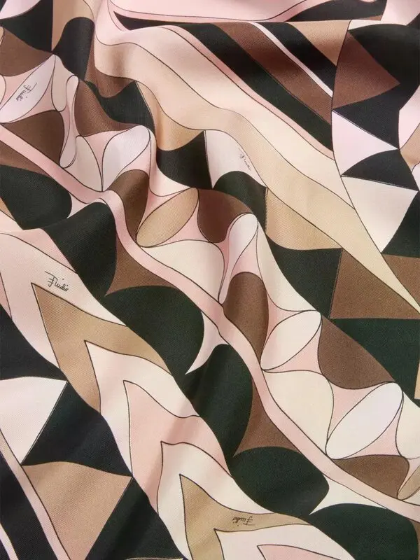 Emilio Pucci Manuba Print Silk Triangle Scarf