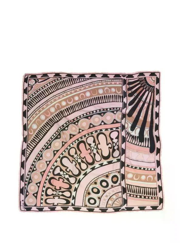 Emilio Pucci Soleil Print Wool And Silk Pashmina - Pink
