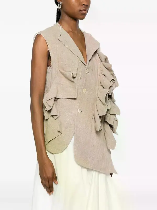 Comme Des Garçons Ruffled Sleeveless Jacket