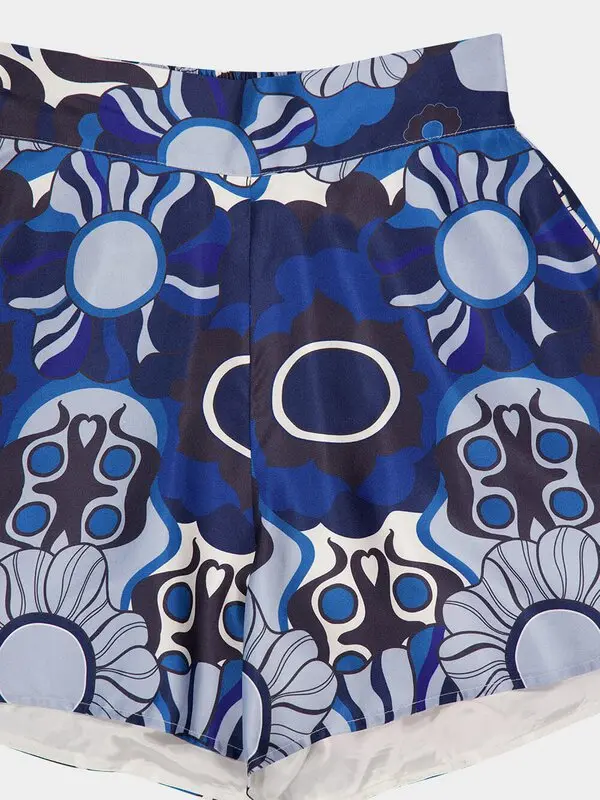 PAULA Name' Printed Silk Twill Shorts
