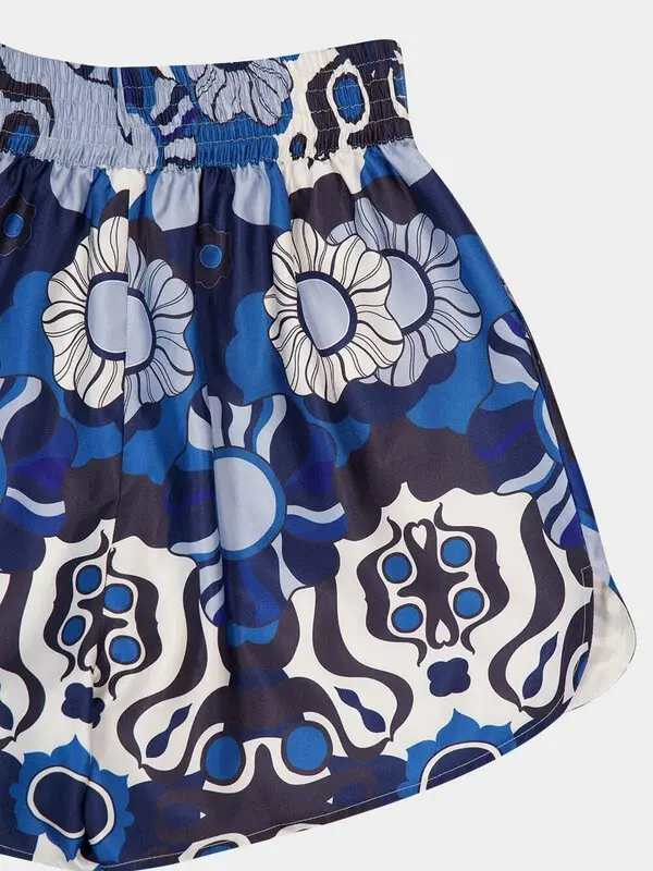 PAULA Name' Printed Silk Twill Shorts