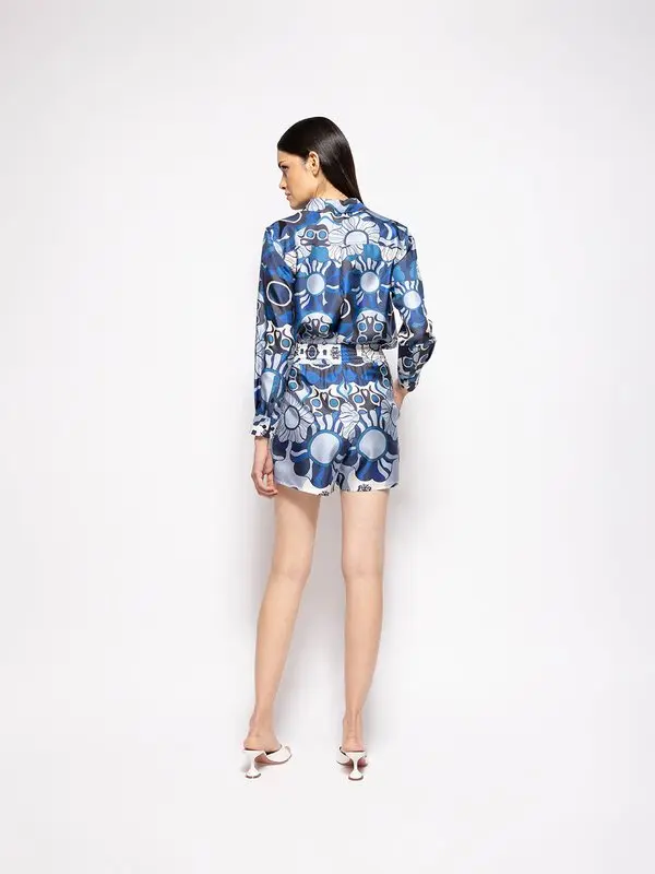 PAULA Name' Printed Silk Twill Shorts