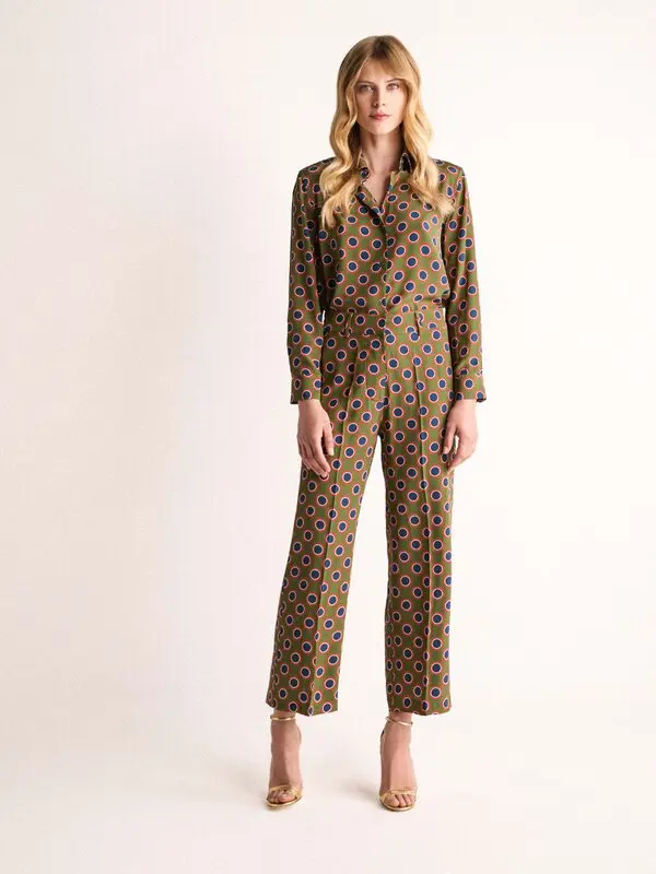 PAULA Sonia Symmetrical Eye Silk Pants - Multicolour