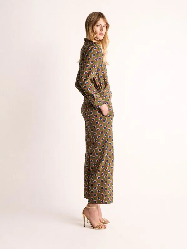 PAULA Sonia Symmetrical Eye Silk Pants - Multicolour