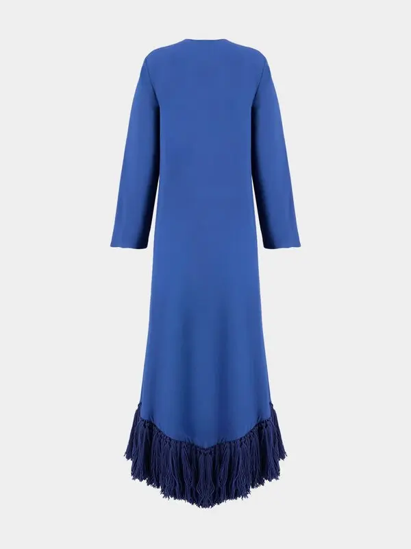 PAULA Chenille Embroidered Dress With Fringes - Multicolour