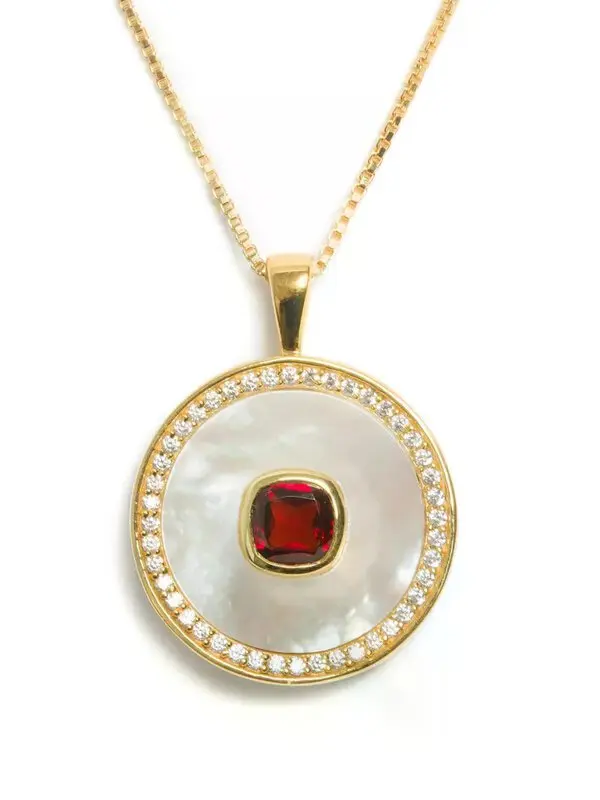 FREYA ROSE July Ruby Mother-of-pearl Necklace - Gold