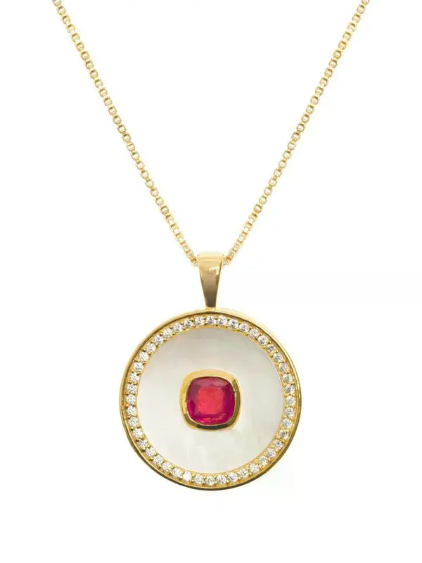 FREYA ROSE January Garnet Mother-of-pearl Necklace - Gold