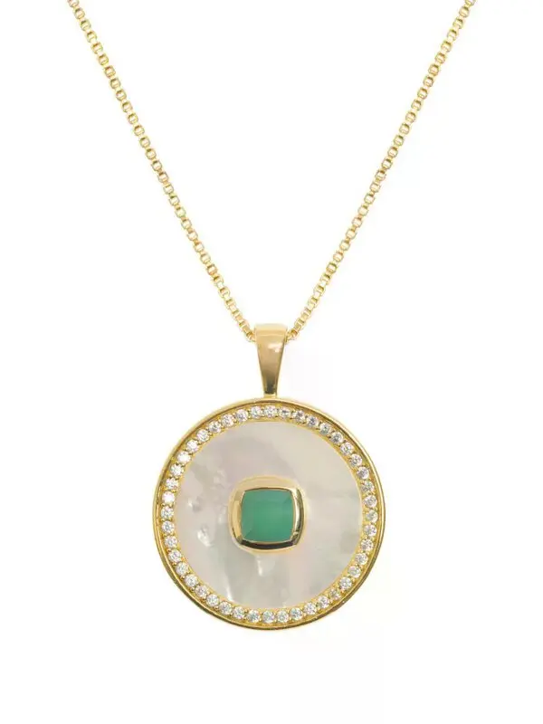 FREYA ROSE May Mother-of-pearl Emerald Necklace - Gold