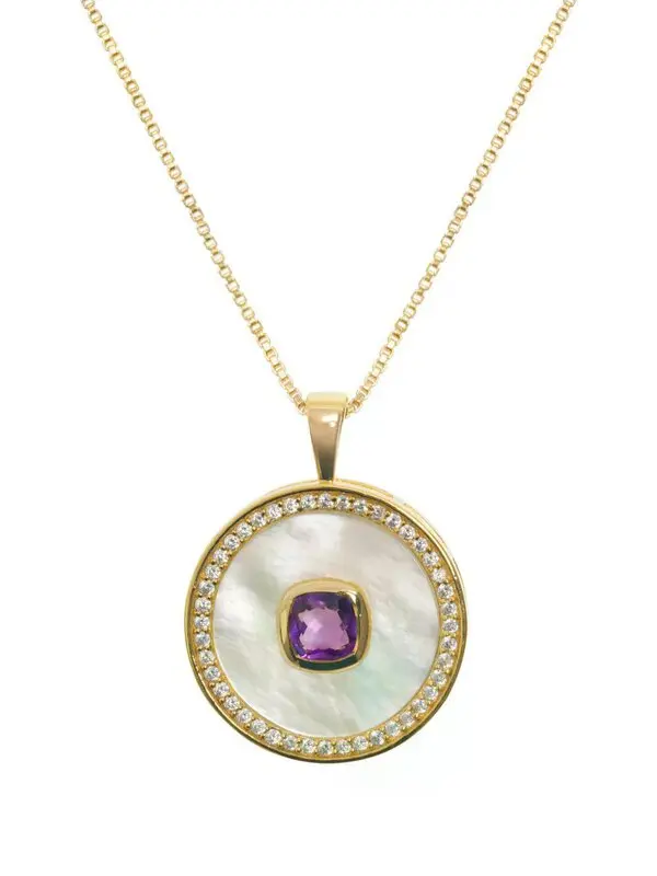 FREYA ROSE February Amethyst Mother-of-pearl Necklace - Gold