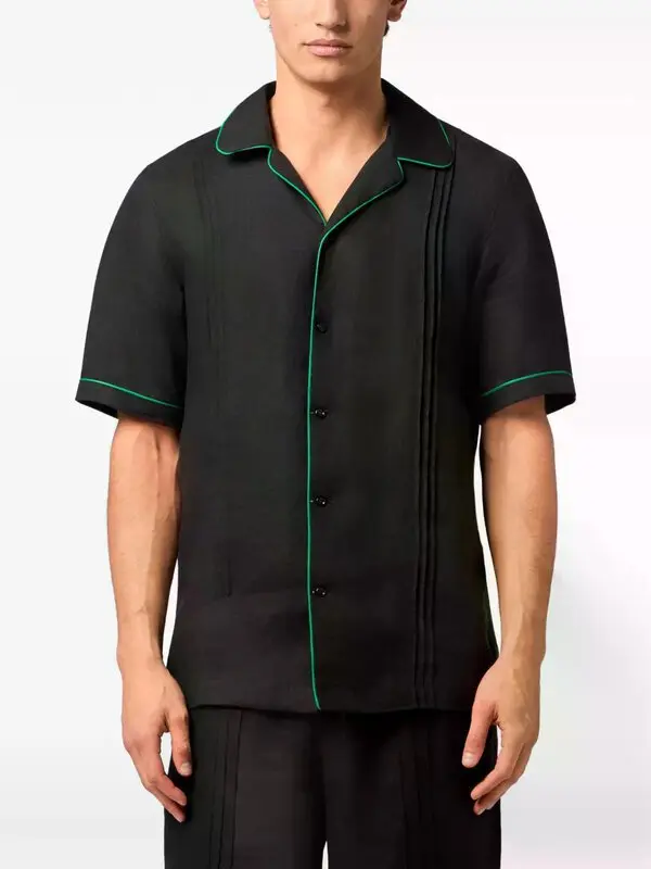 Philipp Plein Linen Bowling Shirt Plein Tennis