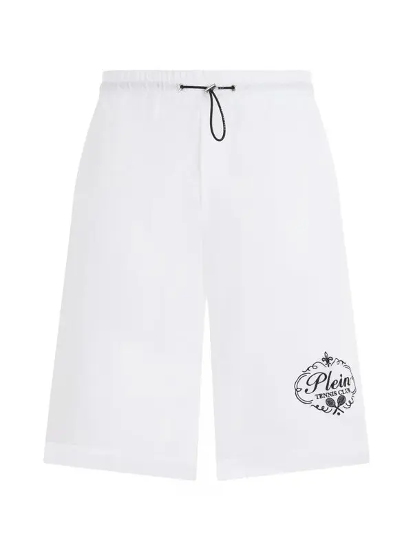 Philipp Plein Drawstring Embroidery Shorts - White