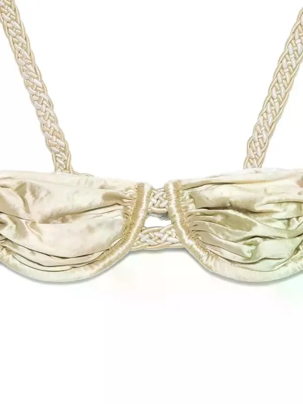ISA BOULDER Weave Strap Bikini Top - Neutrals