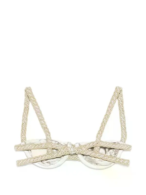 ISA BOULDER Weave Strap Bikini Top - Neutrals