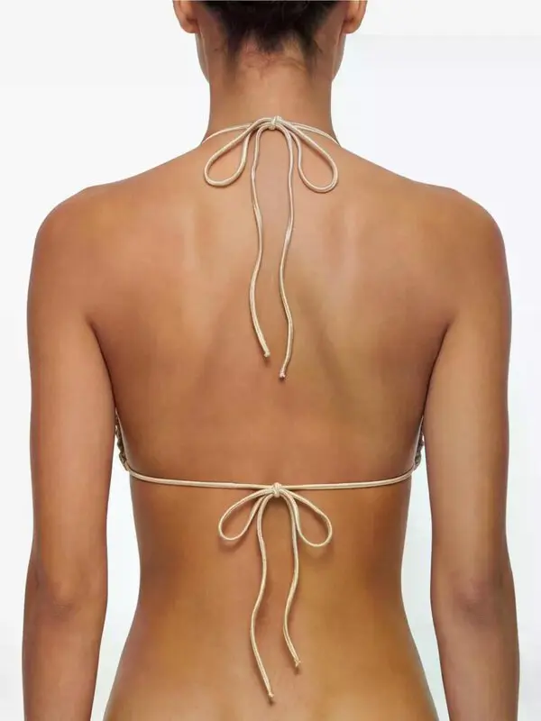 ISA BOULDER Macramé Triangle Bikini Top - Neutrals