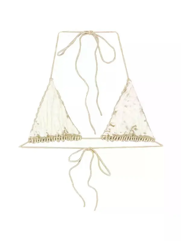 ISA BOULDER Macramé Triangle Bikini Top - Neutrals