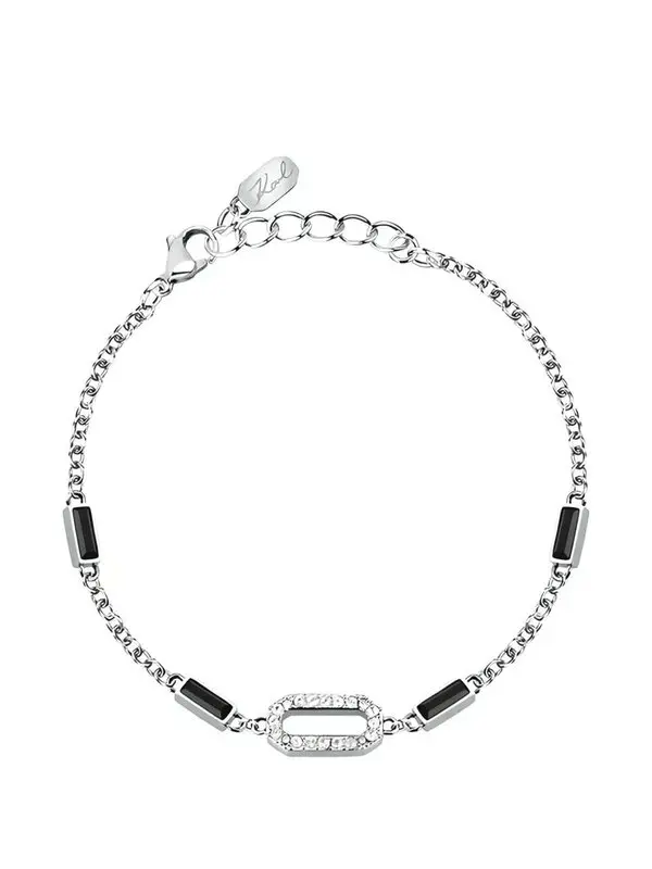 Karl Lagerfeld Oval-detail Bracelet - Silver