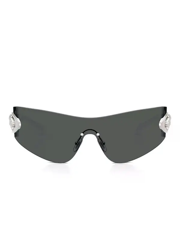 Versace Medusa-embellished Shield Sunglasses - Grey
