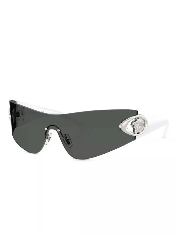 Versace Medusa-embellished Shield Sunglasses - Grey
