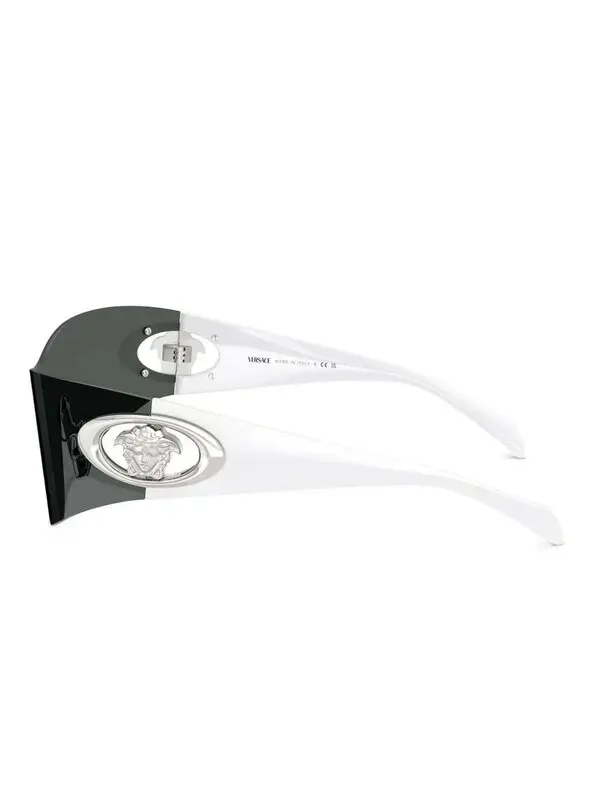 Versace Medusa-embellished Shield Sunglasses - Grey