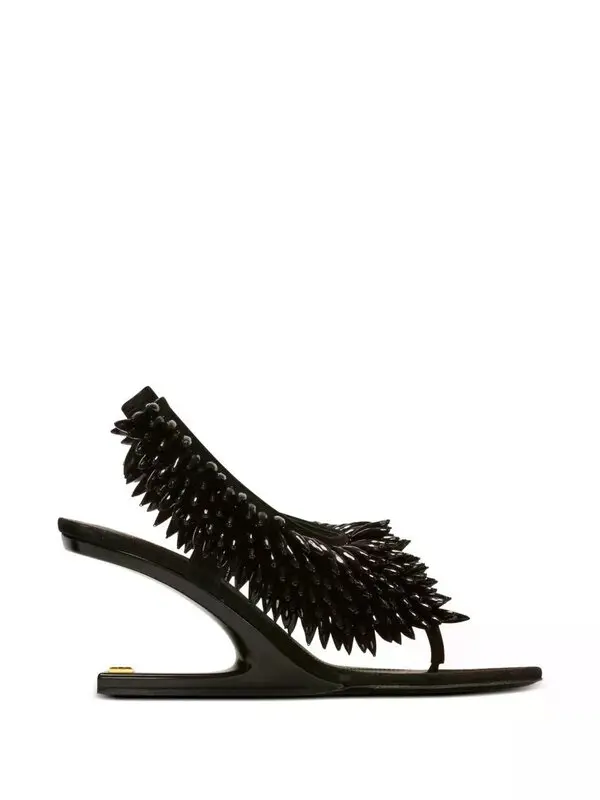 Balmain Thong Strap Sandals - Black