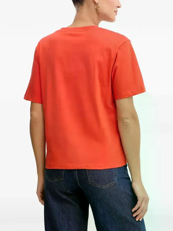 Karl Lagerfeld Embroidered V-neck T-shirt - Orange