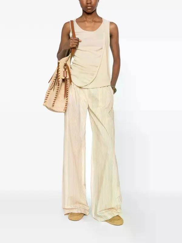 ERMANNO FIRENZE Striped Wide-leg Trousers - Neutrals