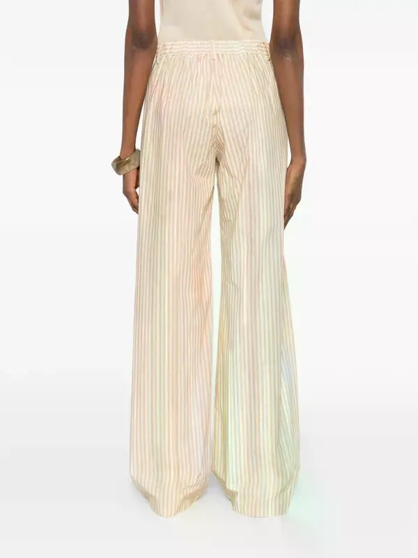 ERMANNO FIRENZE Striped Wide-leg Trousers - Neutrals