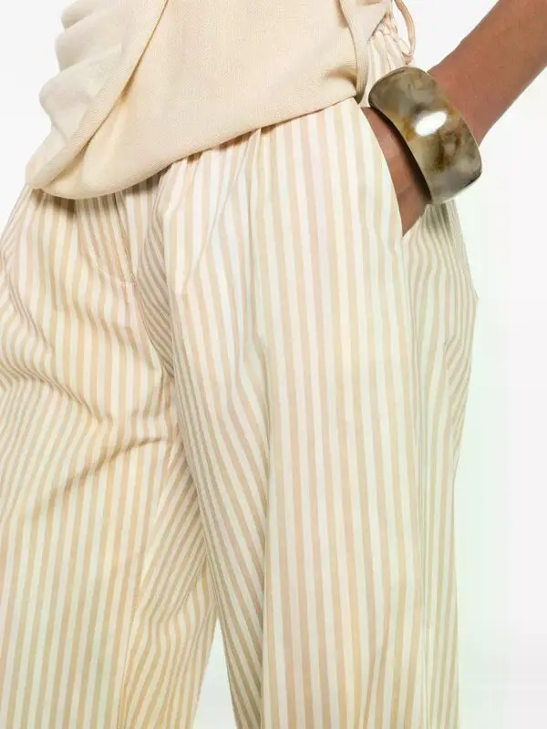 ERMANNO FIRENZE Striped Wide-leg Trousers - Neutrals