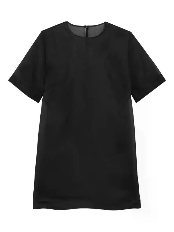 AMI Paris Silk Organza Mini Trapeze Dress