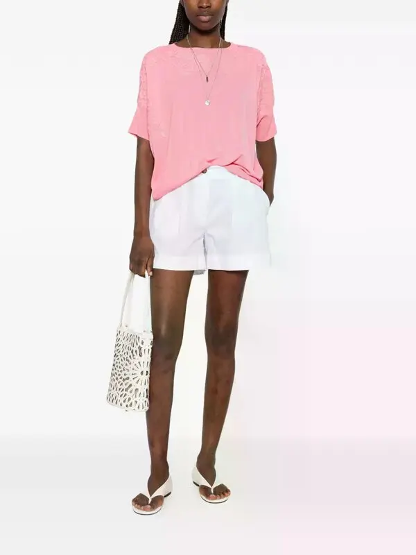 ERMANNO FIRENZE Floral Lace T-shirt - Pink