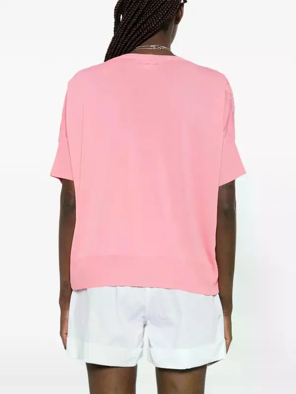 ERMANNO FIRENZE Floral Lace T-shirt - Pink