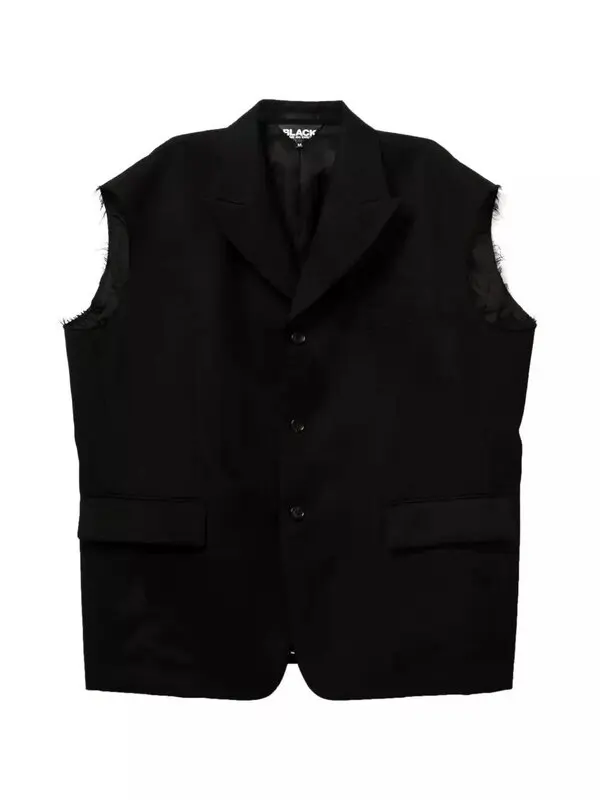 Comme Des Garçons Deconstructed Sleeveless Gilet - Black