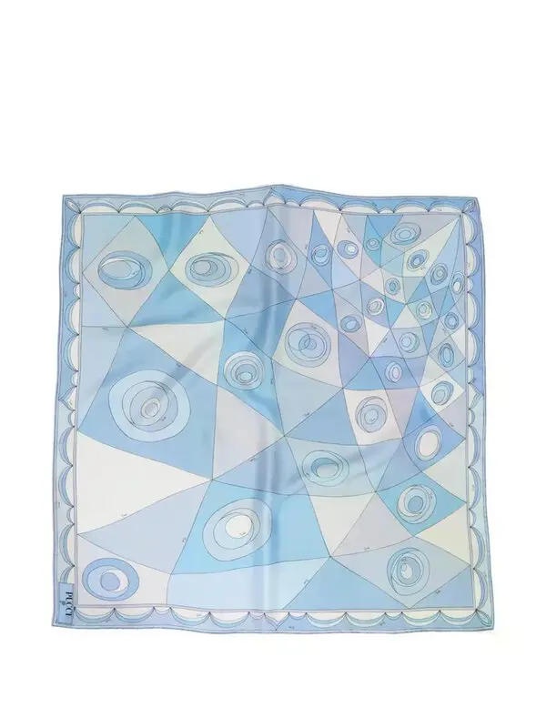 Emilio Pucci Occhi Print Silk Scarf - Blue