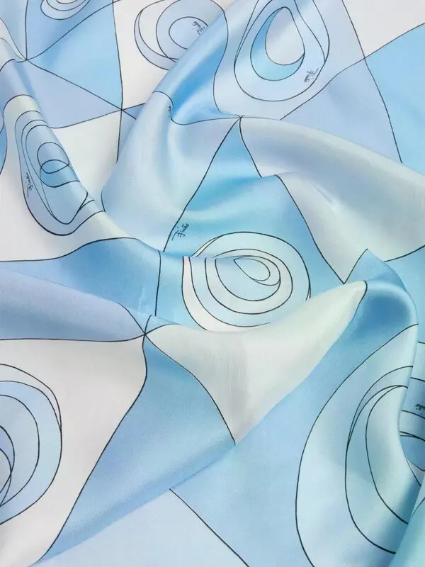 Emilio Pucci Occhi Print Silk Scarf - Blue