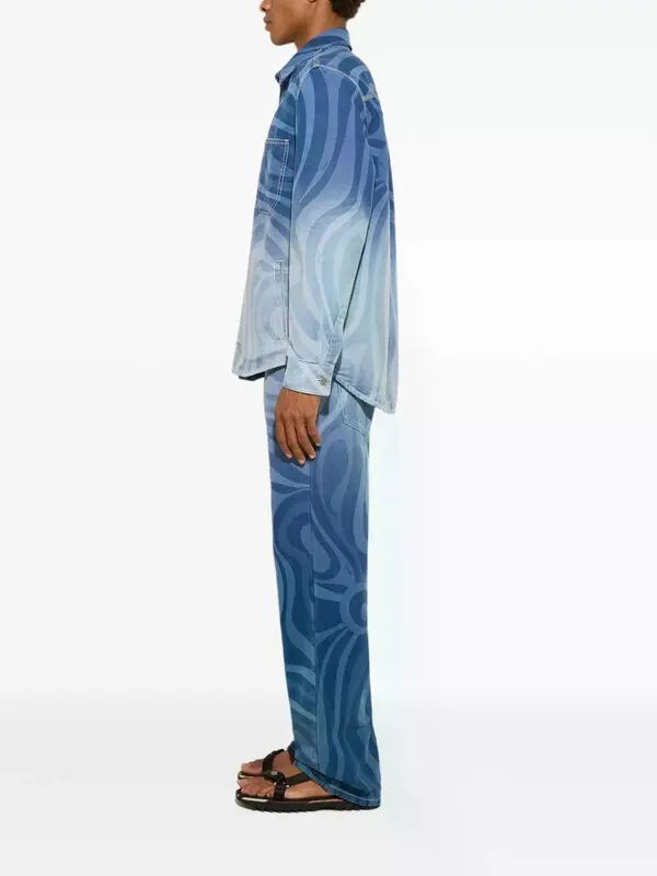 Emilio Pucci Marmo Print Oversized Denim Jacket